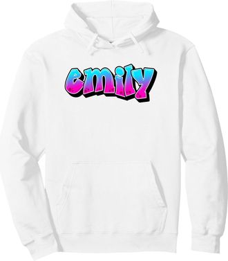 BDAZ Emily Graffiti Personalisierter Name Blau Rosa Frauen M&auml;dchen Pullover Hoodie