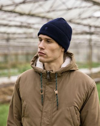 Faguo Bonnet en laine bleu marine