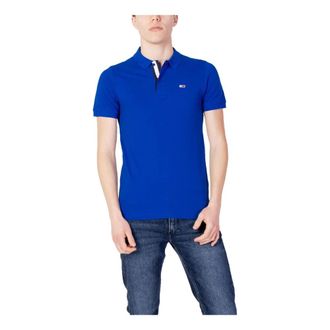 Tommy Jeans Blaues Polo mit Knopfleiste 100% Baumwolle - - Tops - Herren - Blau - S