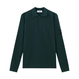 Stone Island Polo en laine Geelong certifi&eacute;e RWS - Homme - Tops - Vert - Taille: 2XL