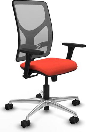 Piqueras y Crespo B&uuml;rostuhl, drehbar, ohne Rollen, mit 3D-Armlehnen, h&ouml;henverstellbare Lendenwirbelst&uuml;tze, ausgestattet mit 3 Positionen und Schneideschaum, Grau/Dunkel