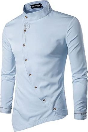 Generic Chemise Homme sans Repassage - Chemises pour Hommes Chemises &Agrave; Manches Longues Slim Fit Cardigan Printemps Casual Revers Tops Hauts Classiques Boutonn