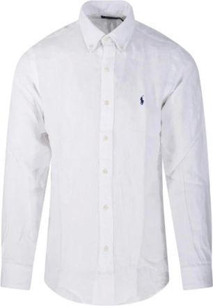 Polo Ralph Lauren Homme, Chemises, Blanc, Taille: M Long Sleeve Sport Shirt