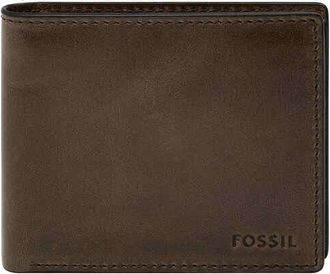 Fossil Herren Derrick Reisezubehör-Bi-Fold-Brieftasche, Grau