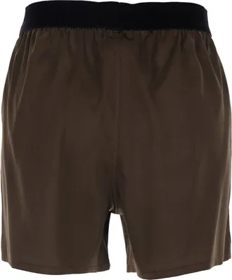 Tom Ford Stretch Silk Shorts - Brown
