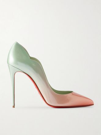 Christian Louboutin Hot Chick 100 Pumps Aus Lackleder Mit Farbverlauf - Grün