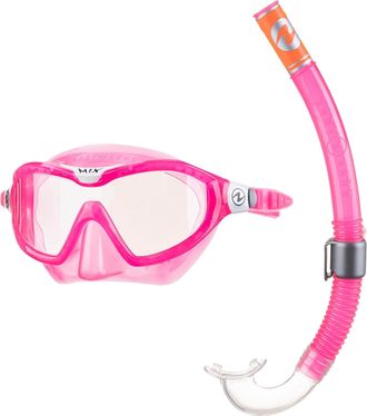 Aqualung Unisex Youth Combo Mix Schnorchelset, Pink/Wei&szlig;, S