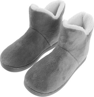 FOMIYES Pantoufles pour Femmes &agrave; Talon Haut et Semelle &Eacute;paisse Chaussons Int&eacute;rieur Doux et Chauds Peluche Protection Compl&egrave;te Talon Antid&eacute;rapantes Confort pou