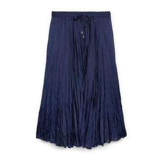 Fiorella Rubino Femme, Jupes, Bleu, Taille: 44 FR Jupe longue en satin