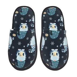 Generic Chaussures De Maison Gnome Et Flocons De Neige Pantoufles Int&eacute;rieur Et Ext&eacute;rieur Shoes Unisexes Pantoufle Pour H&ocirc;tels Hiver Camping L