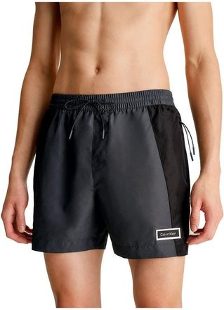 Calvin Klein Herren Badehose Medium Drawstring Lang, Grau (Oil Grey), L