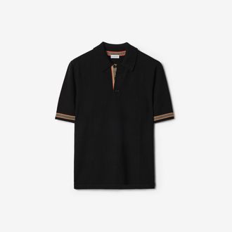 Burberry Polo en laine avec rayures iconiques, Size: XXL
