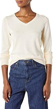 Amazon Essentials Chandail léger à manches longues et col en V pour femme (disponible en grande taille), pêche pâle, taille XS