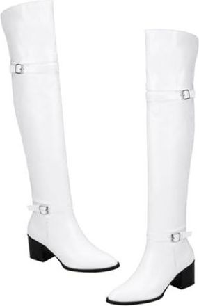 BESTONZON Femme Longues Hiver Automne Hautes à Talon Épais Antidérapant Confortables et Stylées Au-dessus Du Genou avec Semelle Caoutchouc Résistante