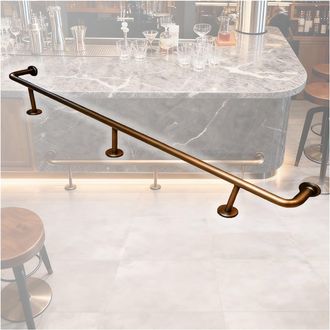 Generic Fu&szlig;reling-Set for Bars Und K&uuml;chen, Komplettes Edelstahl-Befestigungsmaterial for Die Unterbaumontage, Rohr Mit Innenverbinder Und Endkappen(285cm/112.