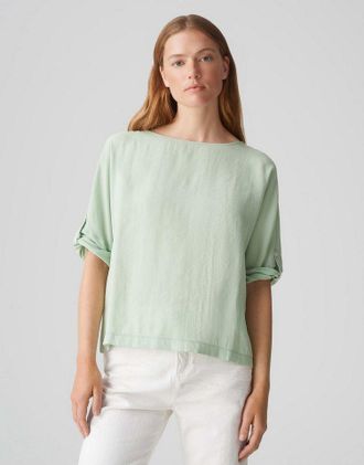 OPUS 3/4-Arm-Shirt Shirt SUMANA Batwing Fit aus leichtem Material Mix