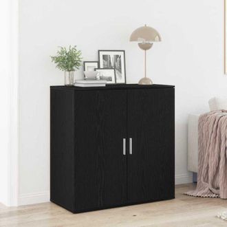 vidaXL Buffet Ch&ecirc;ne noir 79 x 38 x 80 cm Bois ding&eacute;nierie Vidaxl