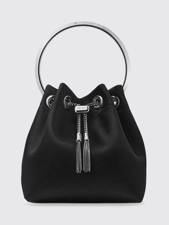Jimmy Choo London Mini sac seau Bon Bon en satin avec anse rigide
