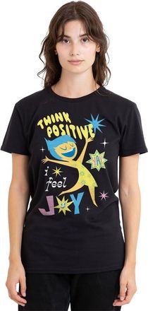 Disney Inside Out 2 Joy Think Positive Ladies T Shirt, Black, Medium