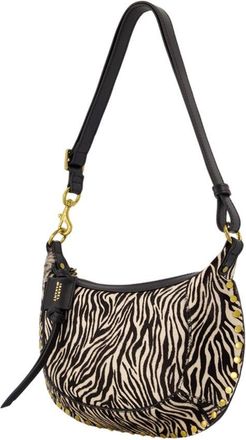 Isabel Marant Oskan Moon Calfskin Leather Shoulder Bag - Black