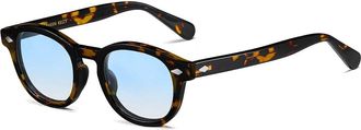 SHEEN KELLY Acetat retro sonnenbrille mit Runden für männer frauen Vintage oval Blau Gradient Objektiv