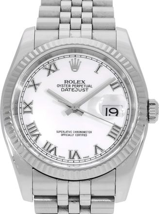 Rolex Uhren - Datejust - Gr. unisize - in Wei&szlig; - f&uuml;r Damen