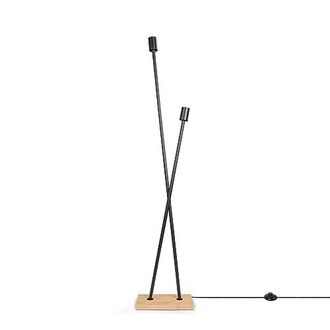 Paco Home Lampadaire Vintage E27 Lampe De Salon Industriel Design Moderne Lampe LED R&eacute;tro Chambre &Agrave; Coucher Bois