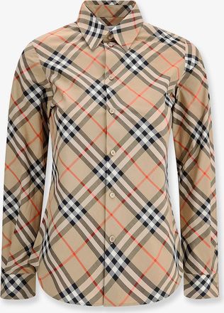 Burberry Cotton shirt with Burberry Check motif - BURBERRY - gender_Woman