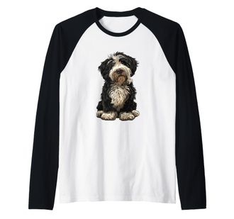 Whyitsme Design Schwarz-Wei&szlig;-Havaneser-Hunde-Illustration Raglan