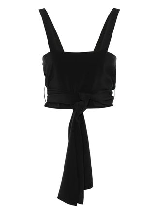 Chloé haut crop en crêpe de chine - Noir