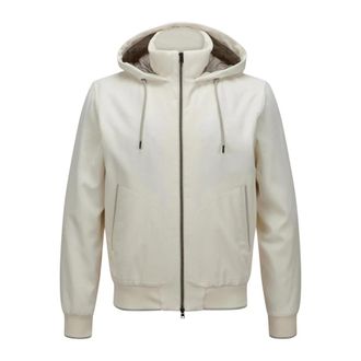 Herno Luxus Kaschmir-Seta Bomber Resort Jacke - - Sweatshirts & Hoodies - Herren - Wei&szlig; - 2XL