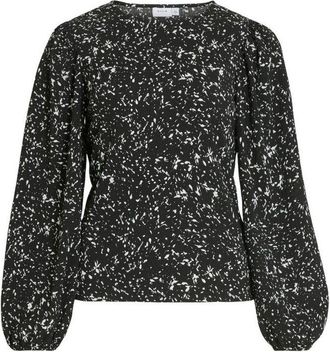 Vila Langarmbluse VIPEFFI (1-tlg) Drapiert/gerafft