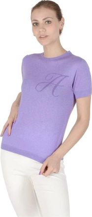 Dee Ocleppo Femme, Pulls, Violet, Taille: 40 FR Cashmere Short Sleeve ART 003