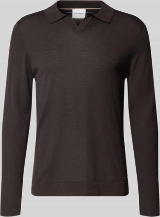 Roy Robson Strickpullover aus Schurwolle mit Polokragen und V-Ausschnitt