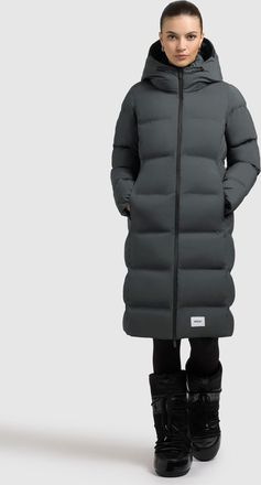 Khujo Steppmantel KHUJO FINNIE3, Damen, Gr. XXL, foam gr&uuml;n, 100% Nylon, unifarben, eingesetzt elastischer Bund mit Windstopper, M&auml;ntel Steppmantel, Topselle