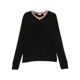 Burberry V-Ausschnitt Strickware - - Knitwear - Herren - Schwarzk - L