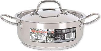 Quttin Stahlpfanne + Edelstahldeckel 20cm / 0,8mm / 2,5L QUTTIN Hotel
