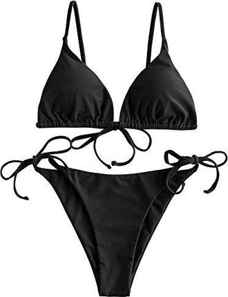 Zaful Ensemble de Bikini Triangle Sexy pour Femmes avec Fines Bretelles Triangle