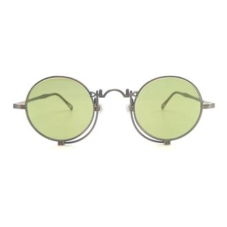 Matsuda Runde Sonnenbrille Antikgold Gr&uuml;ne Linse - - Accessories - Herren - Gelb - ONE SIZE
