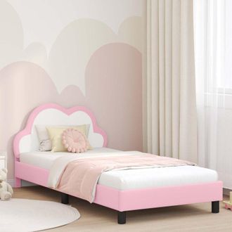 vidaXL vidaXL Cadre de lit avec t&ecirc;te de lit Rose 90 x 190 cm PU