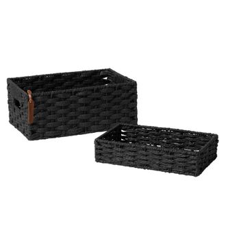 La Jol&iacute;e Muse LA JOLIE MUSE Weidenkorb zum Organisieren/Aufr&auml;umen, Recycelbarer Papierseilkorb, Aufbewahrungsbeh&auml;lter und Tablett, Dekorativer handgeflochtener Korb