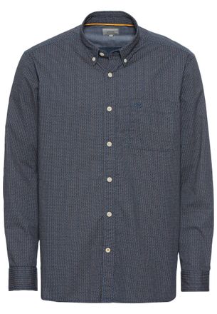 Camel Active Herren Langarm Hemd mit Allover-Print Dunkelblau, Menswear-L