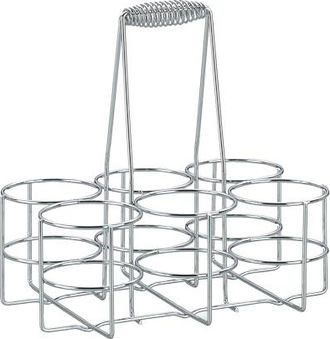 KELA Porte-Bouteilles 6 Bouteilles, Panier à Bouteilles en métal chromé, Sac à Bouteilles pour Bouteilles en Verre et Pet jusquà 1,5l, Porte-bière, Brillan