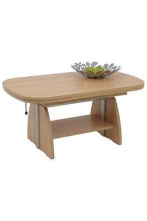 Boxxx Couchtisch, Buche, Holzwerkstoff, Holzoptik, rechteckig, Wange, 67x53-69x108-157 cm, ausziehbar, h&ouml;henverstellbar, Wohnzimmer, Wohnzimmertische, Couch