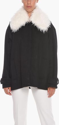 Stella McCartney Oversized Mantel aus Wolle mit Kunstpelz Stella McCartney