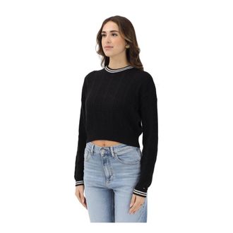 Tommy Jeans Damen, Strickwaren, Schwarzk, LGr&ouml;&szlig;e