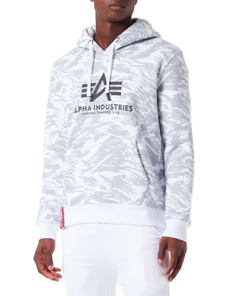 Alpha Industries Herren Basic Hoody Camo Kapuzenpullover, Brushstroke White, S