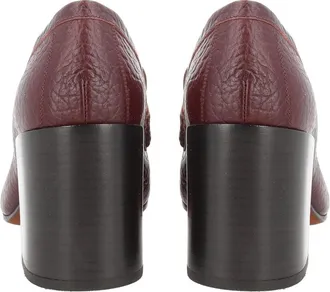 Dries Van Noten Womens Heeled Leather Loafers Bordeaux Bovine