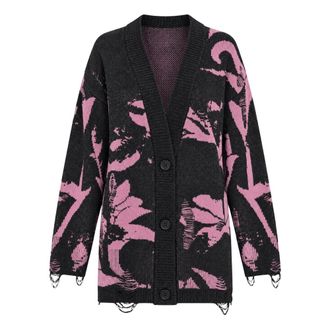 Akep Cardigan d&eacute;structur&eacute; - Femme - Pulls - Rose - Taille: 40 FR