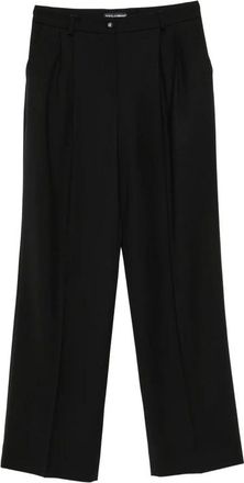 Dolce & Gabbana Femme, Pantalons, Noir, Taille: 40 FR Pantalon large pliss&eacute;